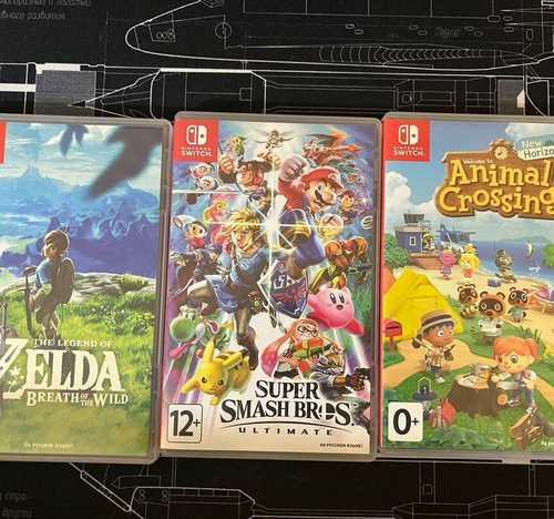 Animal crossing, Zelda botw, Super smash bros