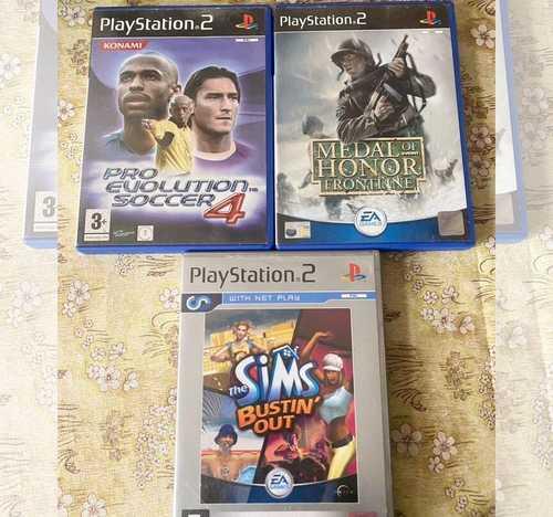 Диски PS2 pal Sims / Pes 4 / Medaf of Honor