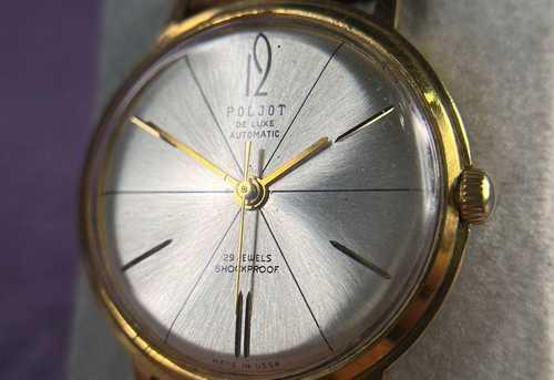 Тонкие часы Au20 Poljot De Luxe Automatic СССР