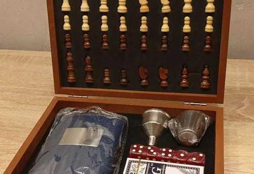 Подарочный набор для мужчин (фляжка, шахматы,карты