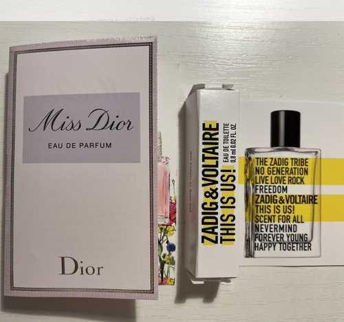 Пробники Miss Dior и Zadig&Voltaire This is us