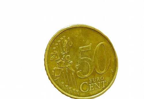 Монета 50 euro cent 2002