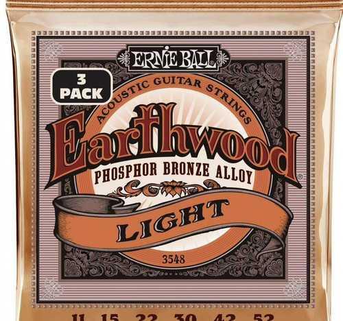 Струны для акустической гитары Ernie Ball 3548 Earthwood Light Phosphor Br 11-52