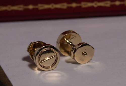 Золотые серьги пусеты cartier