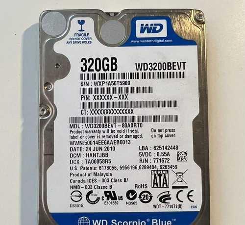 Жесткий диск wd scorpio blue 320GB