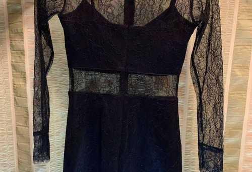 Черное кружевное платье 42р
