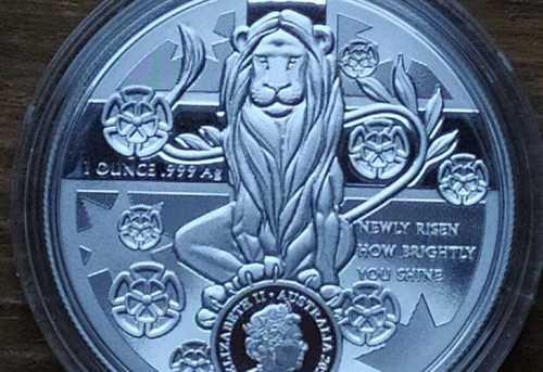 Герб Южного Уэльса Австралия Серебряная Монета 31г