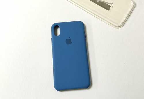 Чехол на iPhone X Silicone Case Denim Blue