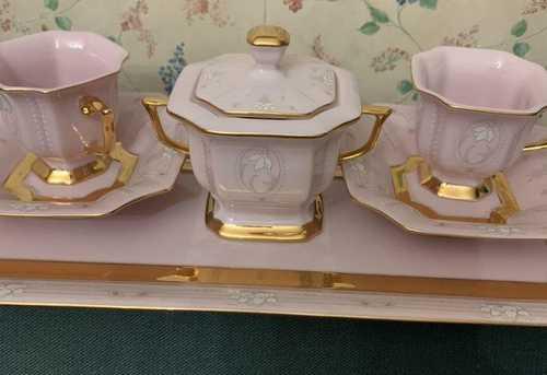 Чайный набор из розового фарфора Чехия