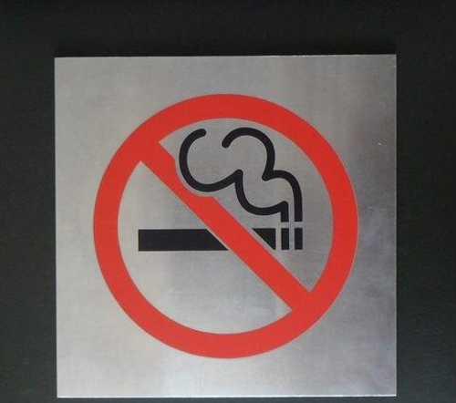 Не курить металлическая табличка