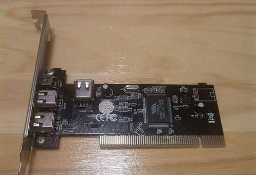 PCI-контроллер VIA6306 ieee 1394 3+1port