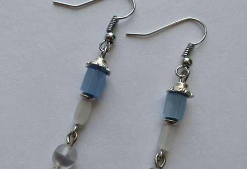 Серьги из сатинового стекла