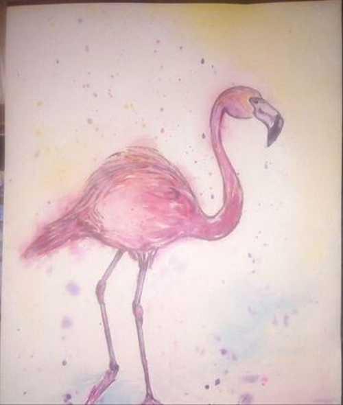 Постер "Фламинго" (картина, А4)