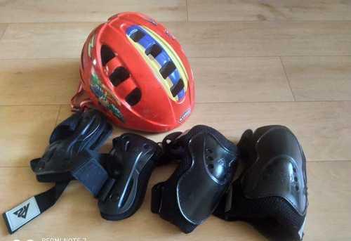 Шлем, защита колени, локти