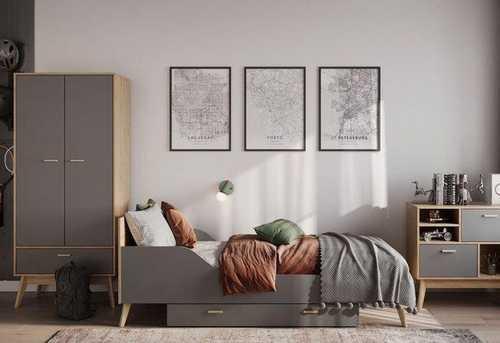 Кровать Нордик 90 Wood Grey