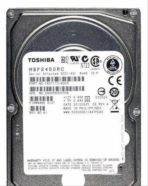 Жесткий диск Toshiba 450Gb MBF2450RC SAS 2,5