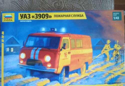 УАЗ 3909 пожарная служба 1/43