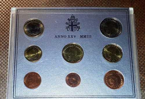 Ватикан. Официальный набор евро монет 2003 год