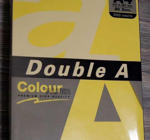 4 пачки желтой бумаги Double A