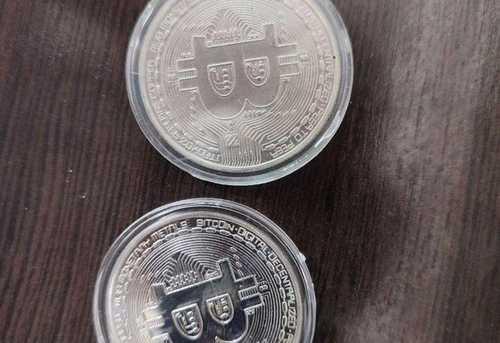 Сувенирные монеты BitCoin