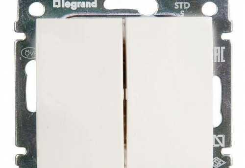 Выключатель двухклавишный в рамку бежевый Legrand