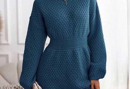 Трикотажное платье-свитер крупной вязки