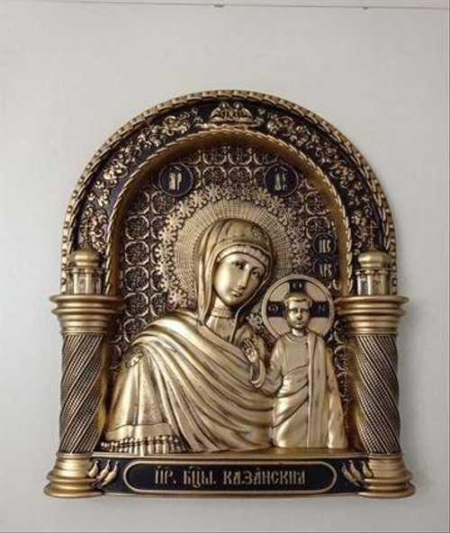 Резная Икона Казанской Божьей Матери