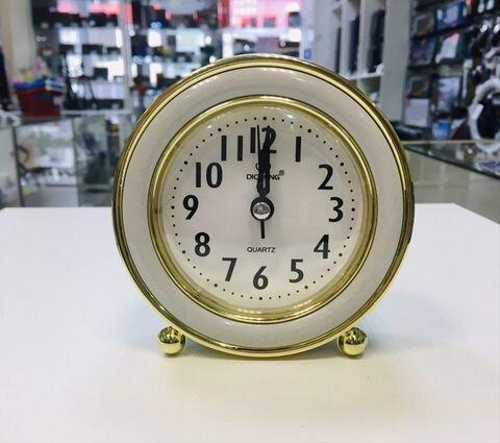 Часы с будильником, d10,5 см кварц, круг