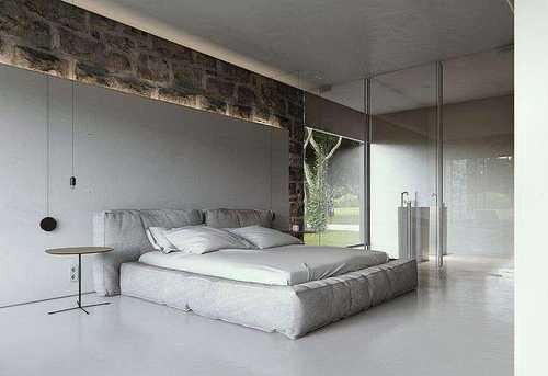 Мягкая кровать в стиле лофт