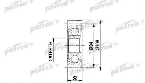 Patron PCV3014 шрус внутр к-кт audi 80 90 2.3 100