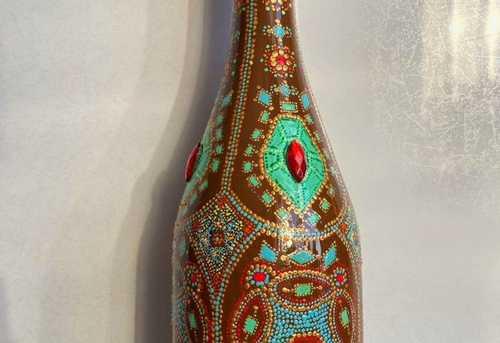 Бутылка-подарок с точечной ручной росписью