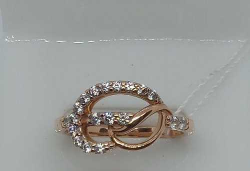Золотое кольцо с фианитом размер 17,5