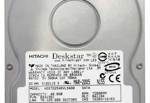 Жесткий диск Dell HDS722540vlsa80 41,1Gb 7200 SATA