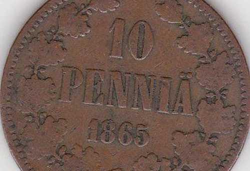10 pennia 1865