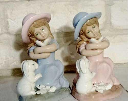 Фарфоровые статуэтки девочка, ангел