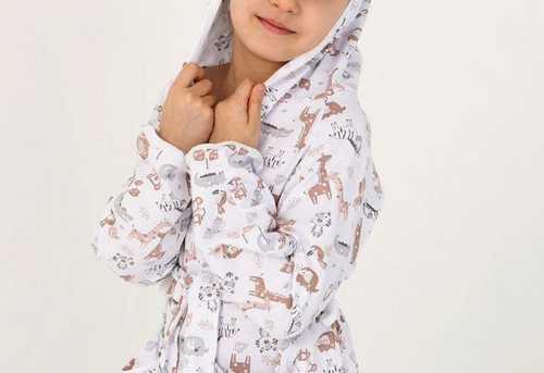 Детский халат оверсайз Жирафики, рост 128