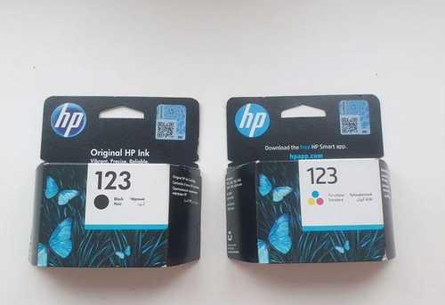 Картридж HP 123 чёрный F6v17ae и цветной F6v16ae