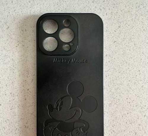 Продам чехол, кожанный, Mickey для iPhone 14 pro