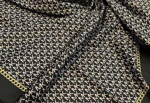 Шелковый платок шаль Michael Kors черный с белым