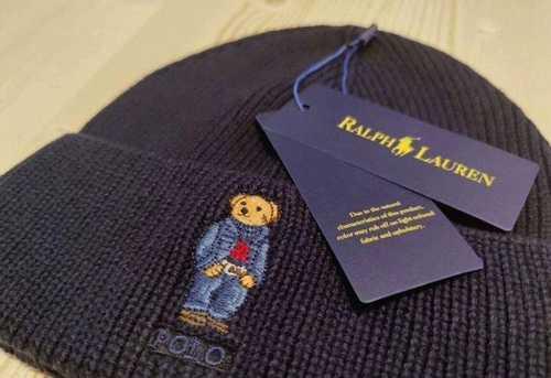 Шапка с мишкой Polo Ralph Lauren premium