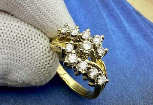 Советское кольцо с 1.11 ct бриллиантов 750 пробы