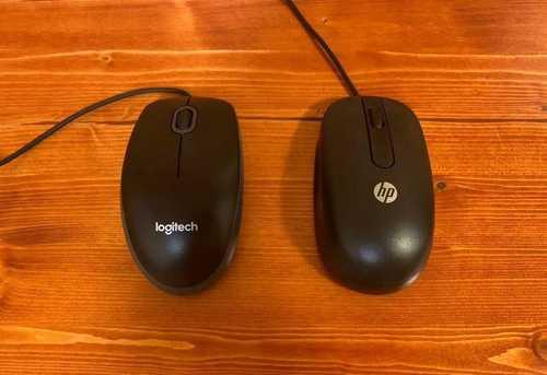 Компьютерные мышки Logitech B100 и HP
