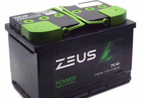 Аккумулятор автомобильный zeus power 75 Ач о.п