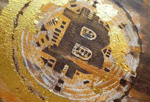 Bitcoin Gold акриловая картина