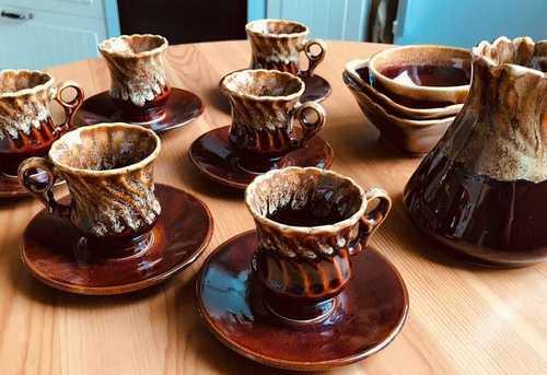 Кофейный сервиз, керамика (10 предметов)