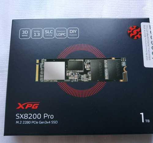 SSD M.2 adata XPG SX8200 Pro +радиатор