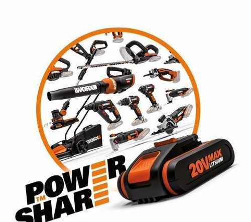 Аккумулятор Worx 20 В 2,0 Ач WA3553