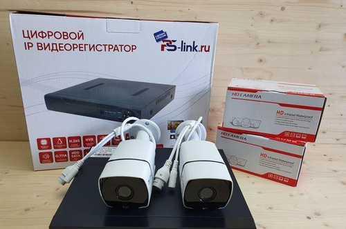 Комплект видеонаблюдения iP 2 камеры уличный