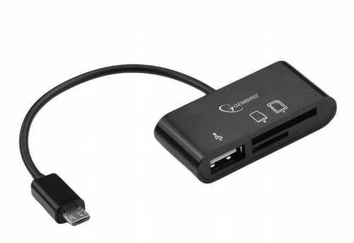 Кабель OTG microusb с картридером Gembird