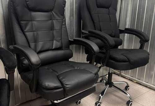 Офисное кресло черное (Экокожа, Ткань)